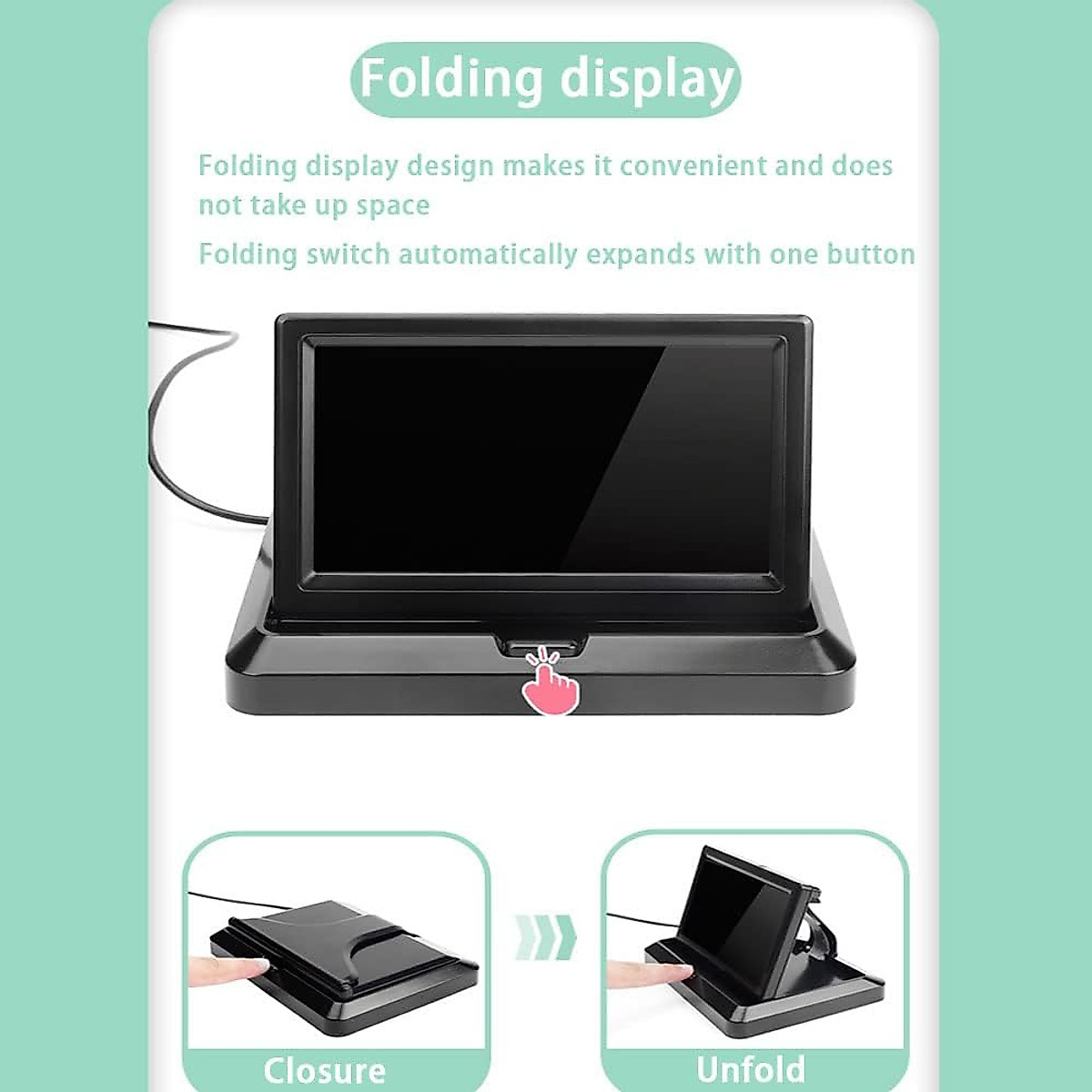 Winkter Baby Car Mirror Baby Rear Facing Seat Camera Baby Car Monitor 360° View Infant in Rear Facing Seat with Wide Crystal Clear View HD Night Vision Easily Observe the Baby's Move Black