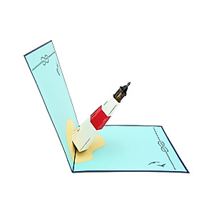 PopLife Lighthouse Island 3D Pop Up Greeting Card for All Occasions - Travellers, Coastal and Adventure Lovers - Folds Flat for Mailing - Birthday, Mother’s Day, Graduation, Retirement, Anniversary