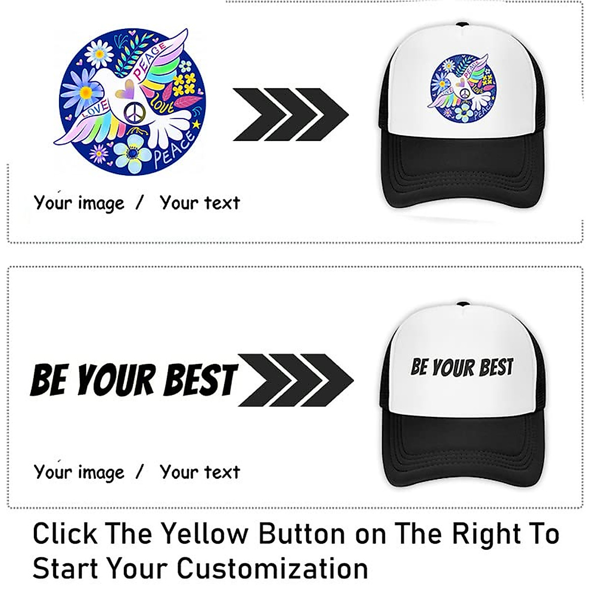 Custom Hat Design Your Own Men Women Custom Trucker Hat Your Name Logo Text or Image Black Hat Team Gift Wholesale Custom Hats for Men