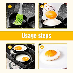 Egg Rings for Frying, Nonstick, Professional and Large, Stainless Steel, Pancake Mold with Silicone Handle, Portable Grill Accessories for Camping Indoor Breakfast Sandwich Burger…(Circles)