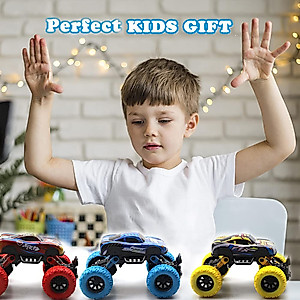 Chilartalent Pull Back Cars for Kids -Toy Trucks for Boys Alloy Toy Car Educational Toy Monster Trucks Inertia Car Toy for Boys Girls Toddler Gifts (Blue)