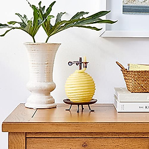 Candle by the Hour 60-Hour Round Candle, Eco-friendly Natural Beeswax with Cotton Wick,Yellow