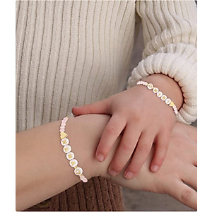 Lanqueen Cute Crystal Matching Beads Bracelet for Mother & Daughter/Big Sister & Little Sister/Aunt & Niece Mothers Day Gifts for Mother/Daughter/Aunt/Niece, Plastic, Cubic Zirconia