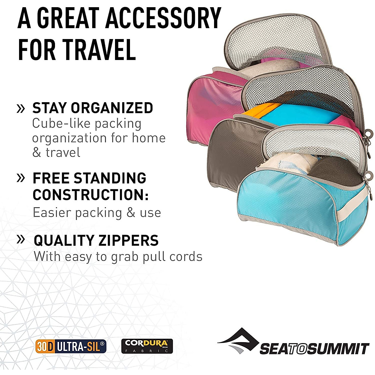 Sea to Summit Travelling Light Packing Cell Modular Travel Organizer, Medium, Black