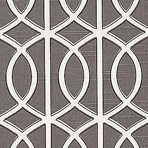 HomePop Swoop Arm Accent Chair, Grey Trellis Medium