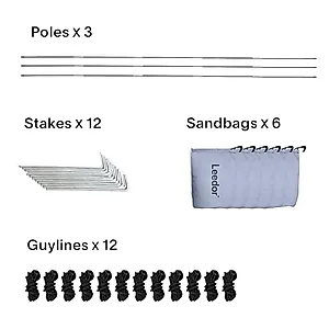 Leedor 10' x 10' Decor Tent Event Tent Pop Up Outdoor Tent Canopy Parties，Four Season Tent Hexagon Patio Tent，UPF 50+ Backyard Family Tent，Lightweight，Easy Setup(Gray，Not Waterproof) (9220G6)