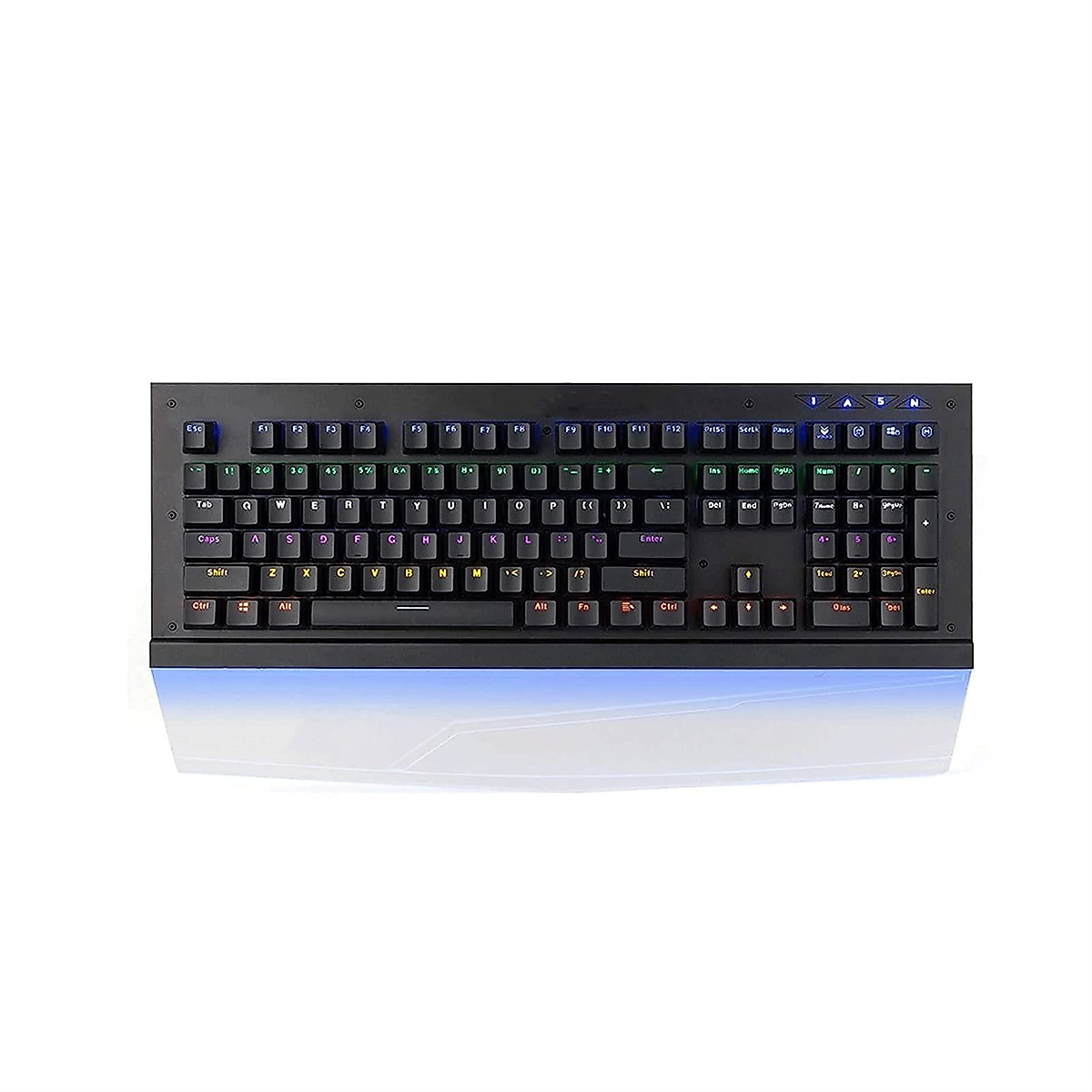 XYLXJ Mechanical Gaming Keyboard LED Backlit Wired Keyboard with Blue Switches for Windows Gaming PC (108 Keys, Black)