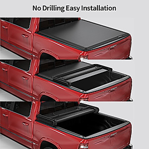 oEdRo Upgraded Tri-Fold Truck Bed Tonneau Cover Compatible with 2015-2024 Ford F-150 F150 with 6.6 Feet Bed