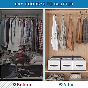 Bosuelife 3 Pack Wardrobe Clothes Organizer for Jeans Sized 0-10, 8 Compartments Waterproof Mesh Closet Organizer, Dimension 15-3/4" x 9-1/2"x 8" (Compartment width: 2")