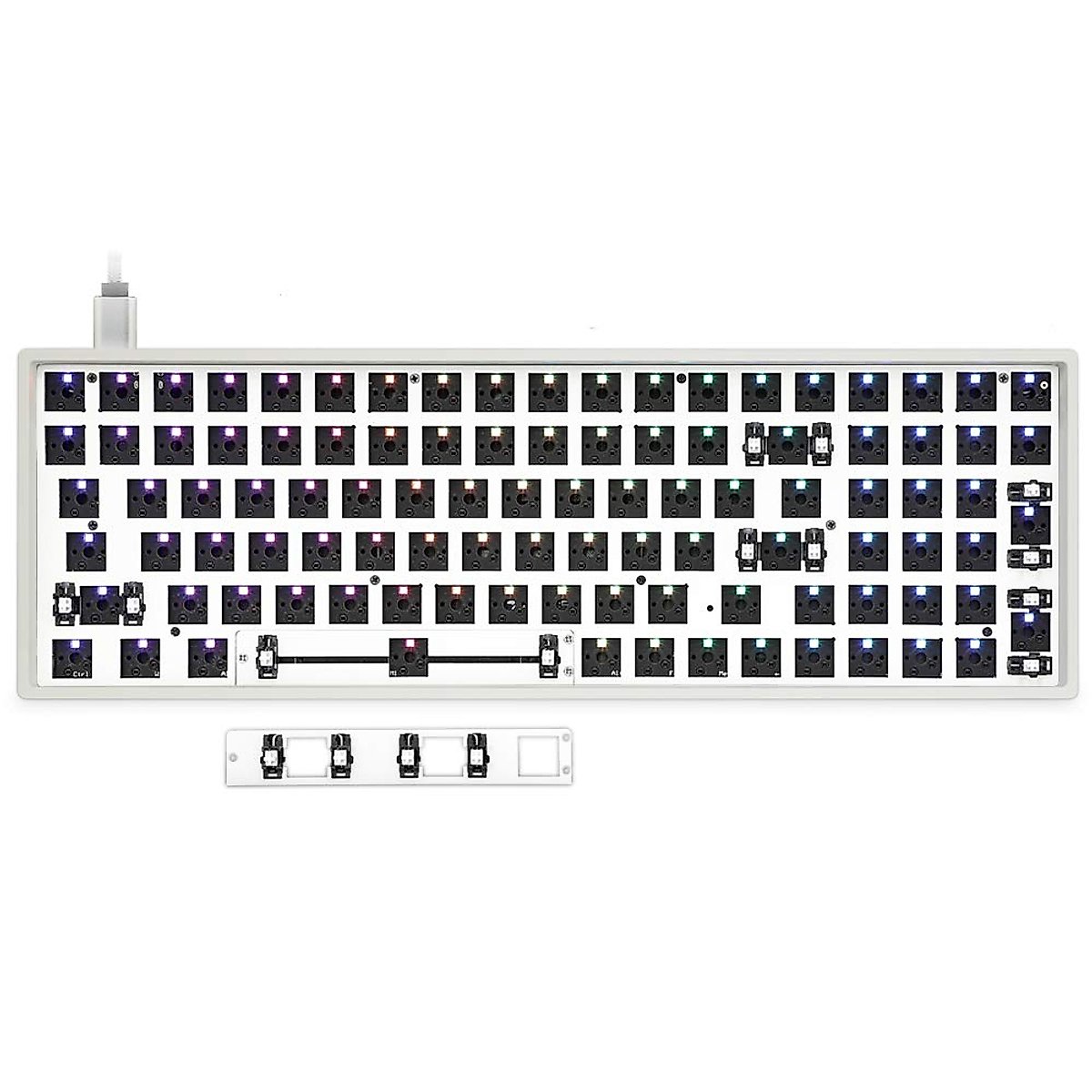 KPREPUBLIC gk96 gk96x hot swappable Custom Mechanical Keyboard Kit Support RGB Switch LEDs Type c Software programmable Balck White case (GK96X White Case Kit x1)