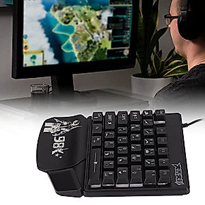 Gaming Keyboard Without Driver LED Bright ABS Material Onehanded Gaming Keyboard for Esports Gaming Computer