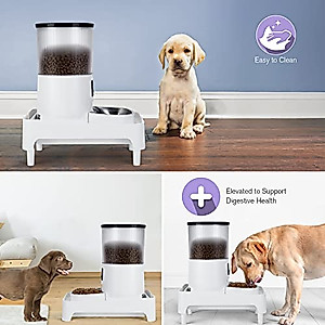 BEBOBLY Raised Cat Feeder Stand | Elevated Holder for Automatic Cat & Dog Feeders (4-6L) | Adjustable Height Pet Food Dispenser Shelf for Kitten Adult Cats Pet Supplies | Protect Pets Neck Health