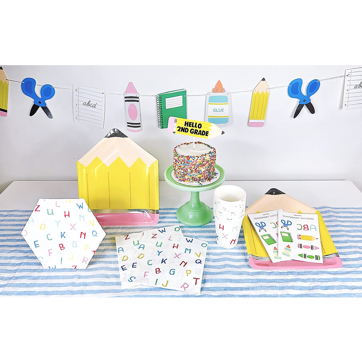 Back To School Pencil Plates, 12 ct | Kindergarten Party Decor | Graduation Party