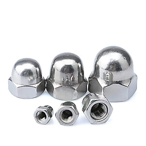 M3-0.5 Metric Acorn Cap Nuts Dome Head Nuts, 304 Stainless Steel 18-8, Plain Finish,Hex Acorn Cap,Nuts Decorative Nut Caps (100 Pcs)