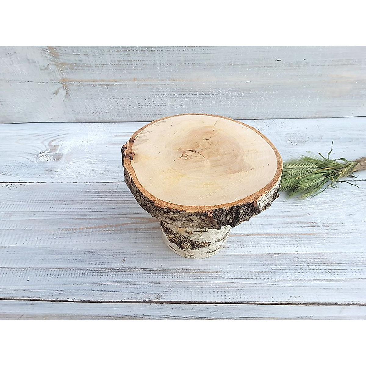 6.5'' Birch wood cake stand Wooden cupcake stand Rustic wedding decorations Wood centerpieces Rustic baby shower decoration cupcake holder