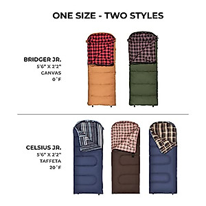 TETON Junior, 20 Degree Sleeping Bag. Finally, Sleeping Bag for Boys, Girls, all Kids, Warm and Comfortable; For all camping weather and built to last