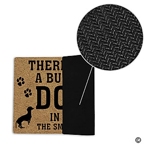 MsMr Funny Door Mat Personalized [Your Name] Indoor Outdoor Doormat Custom Doormat Entrance Floor Mat Home Office Welcome Mat 23.6"x15.7" - There's Like A Bunch of Dogs in Here