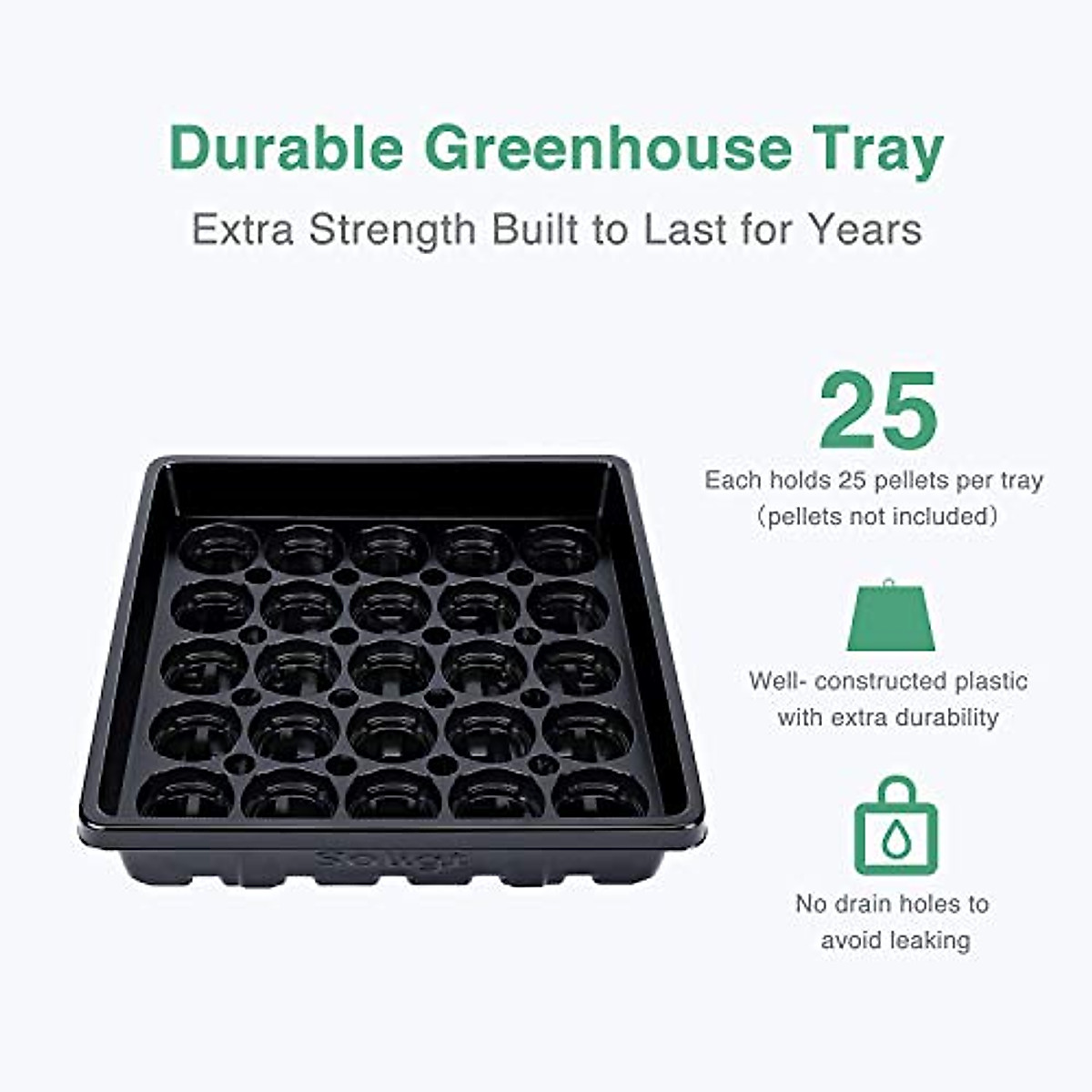 [Thick Plastic] 4 Set Strong Seed Starter Tray with 4" Humidity Dome and Pellet Holder for 100 Jiffy 30mm, 36mm & 42mm Peat Pellets, Seed Starting, Germinating Propagating, Pellet Not Included