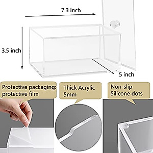 rejomiik Clear Dryer Sheet Holder Thick Acrylic Dryer Sheet Dispenser Container Box with Lid for Fabric Softener Sheets, Dryer Balls, Laundry pods, Clothes Pins, Laundry Room Storage Organization