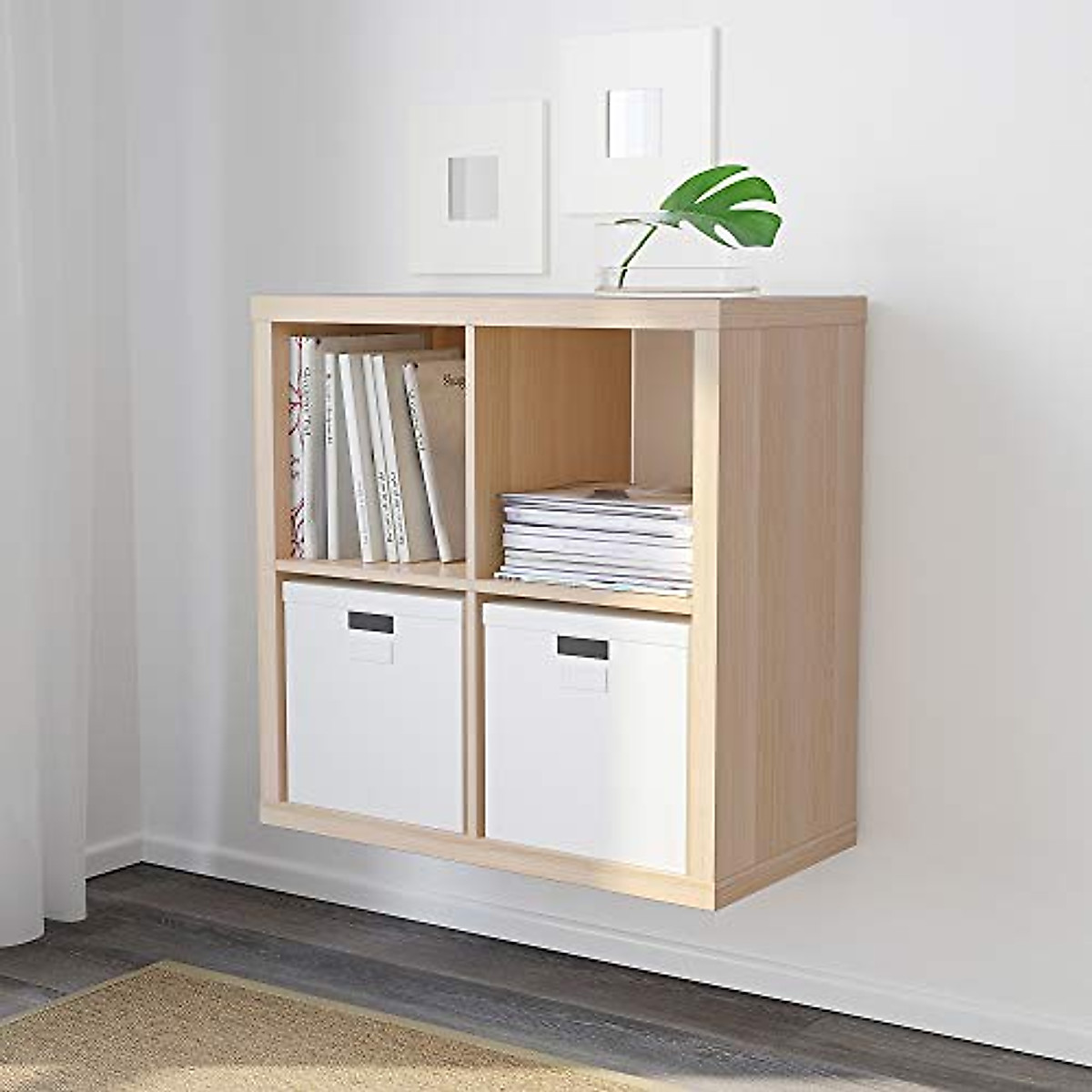Ikea KALLAX shelving unit white stained oak effect (42x39x147 cm) 4 shelf