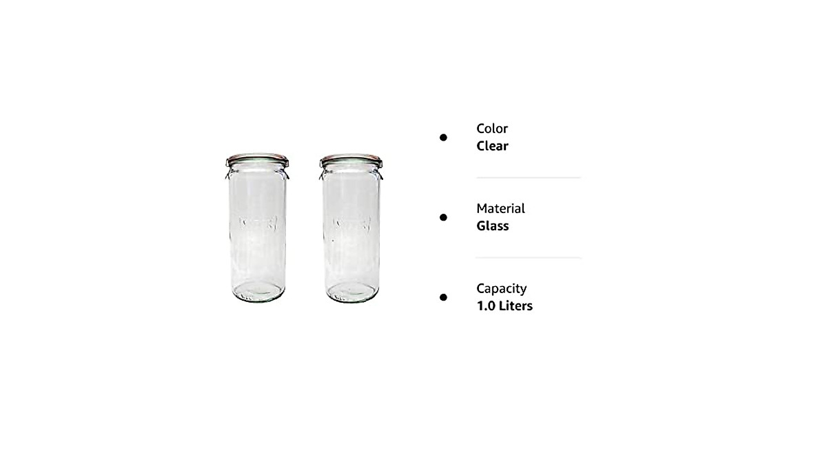 Weck Jars 908 - 1 Liter Glass Jar Pack of 2