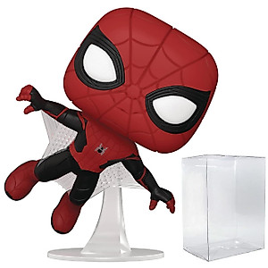 Spider-Man POP Marvel No Way Home in Upgraded Suit Funko Pop! Vinyl Figure (Bundled with Compatible Pop Box Protector Case), Multicolor, 3.75 inches