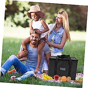 COLLBATH Insulation Bags Black Bag Shopping Bags for Groceries Food Bag Jumbo Insulated Bag Reusable Grocery Bag Grocery Shopping Bags Large Insulated Food Bag Cooler Bag Woven