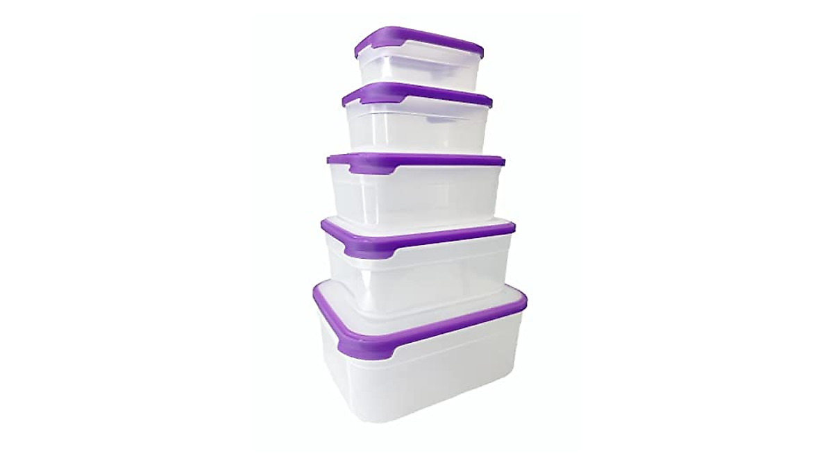 HELSIM Purple 10-Piece Storage Containers Set for Meal Prep & Organization