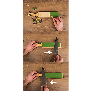 Bacher Premium Leather Strop for Knife Sharpening with Polishing Compound - Double Sided Stropping Leather – Stropping Kit: Knife Strop and Stropping Compound for Wood Carving and Woodworking