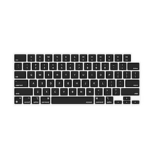 MOSISO Keyboard Cover Skin Compatible with MacBook Air 15 M3 A3114 M2 A2941/Air 13.6 M3 A3113 M2 A2681/Pro 14/16 inch M4 M3 M2 M1, Black