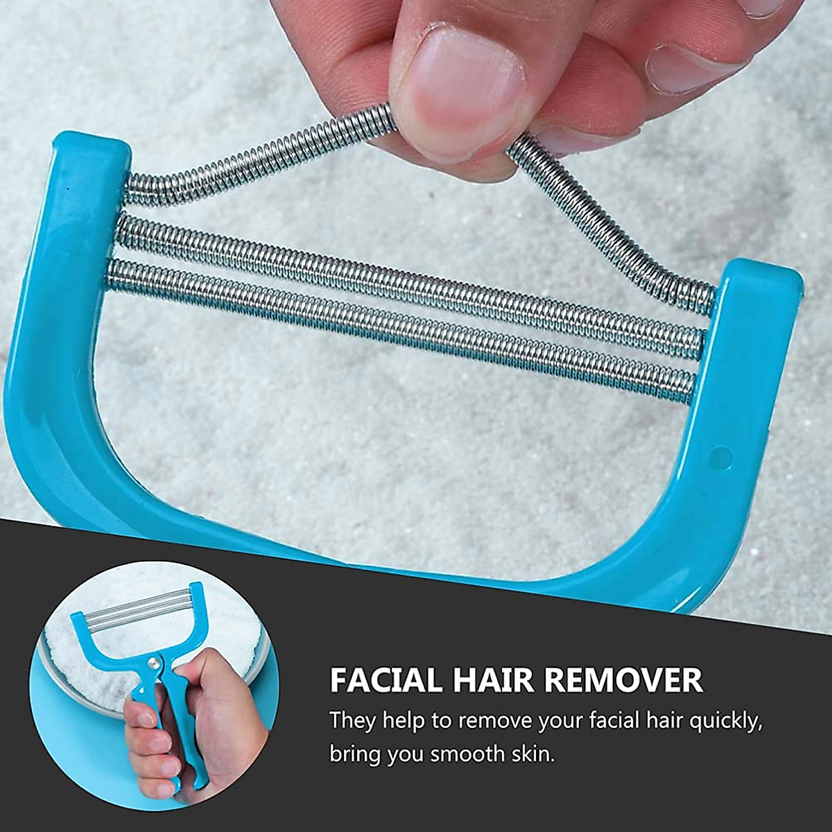 DOITOOL 2Pcs Manual Face Hair Removers Threaders Portable Face Lips Removal Epilator Stainless Steel Epilators Threading Beauty Tool