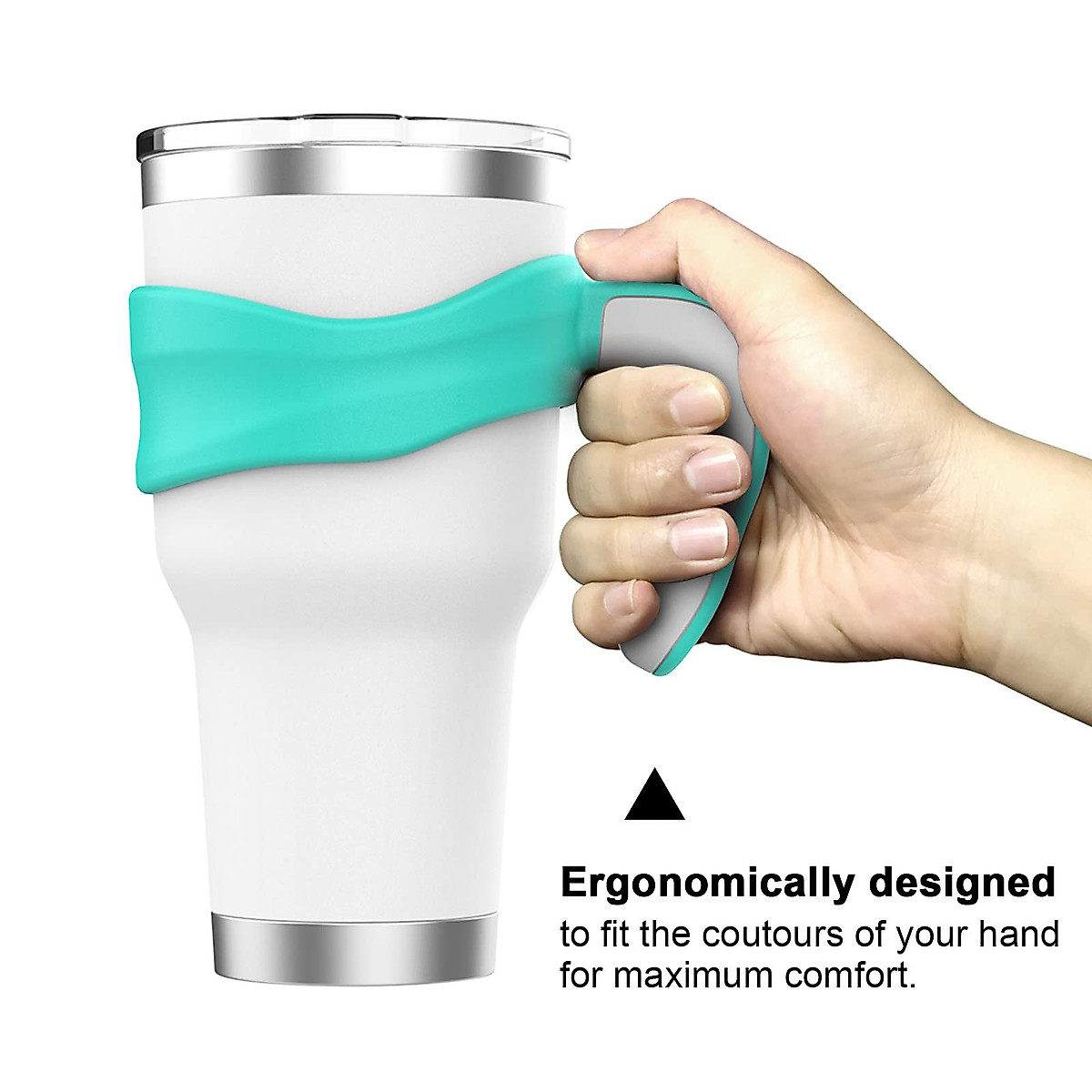 Tumbler Handle Fits for 30 OZ YETI Rambler,Rtic Mug-Previously Design,Sic,OZARK TRAIL & More Tumbler Travel Mug | BPA FREE（Handle Only） (Green)