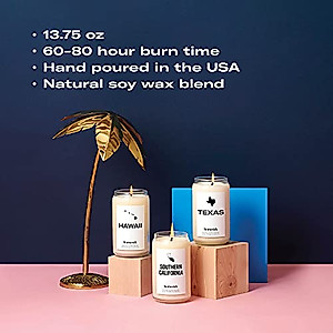 Homesick Premium Scented Candle, Hawaii - Scents of Pineapple, Coconut, 13.75 oz, 60-80 Hour Burn, Natural Soy Blend Candle Home Decor, Relaxing Aromatherapy Candle