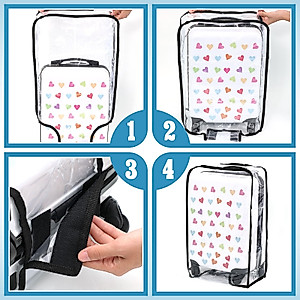 Windyun 12 Pcs Clear Luggage Cover Protector PVC Suitcase Cover Waterproof Dustproof Transparent Luggage Protector for Travel Wheeled Suitcase, Black Border (20 Inch, 24 Inch, 28 Inch)