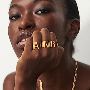 Gold Initial A Rings for Women, GoldChic Jewelry Letter Adjustable Ring Womens Statement Rings for Party, Women’s Alphabet Ring Name Jewelry