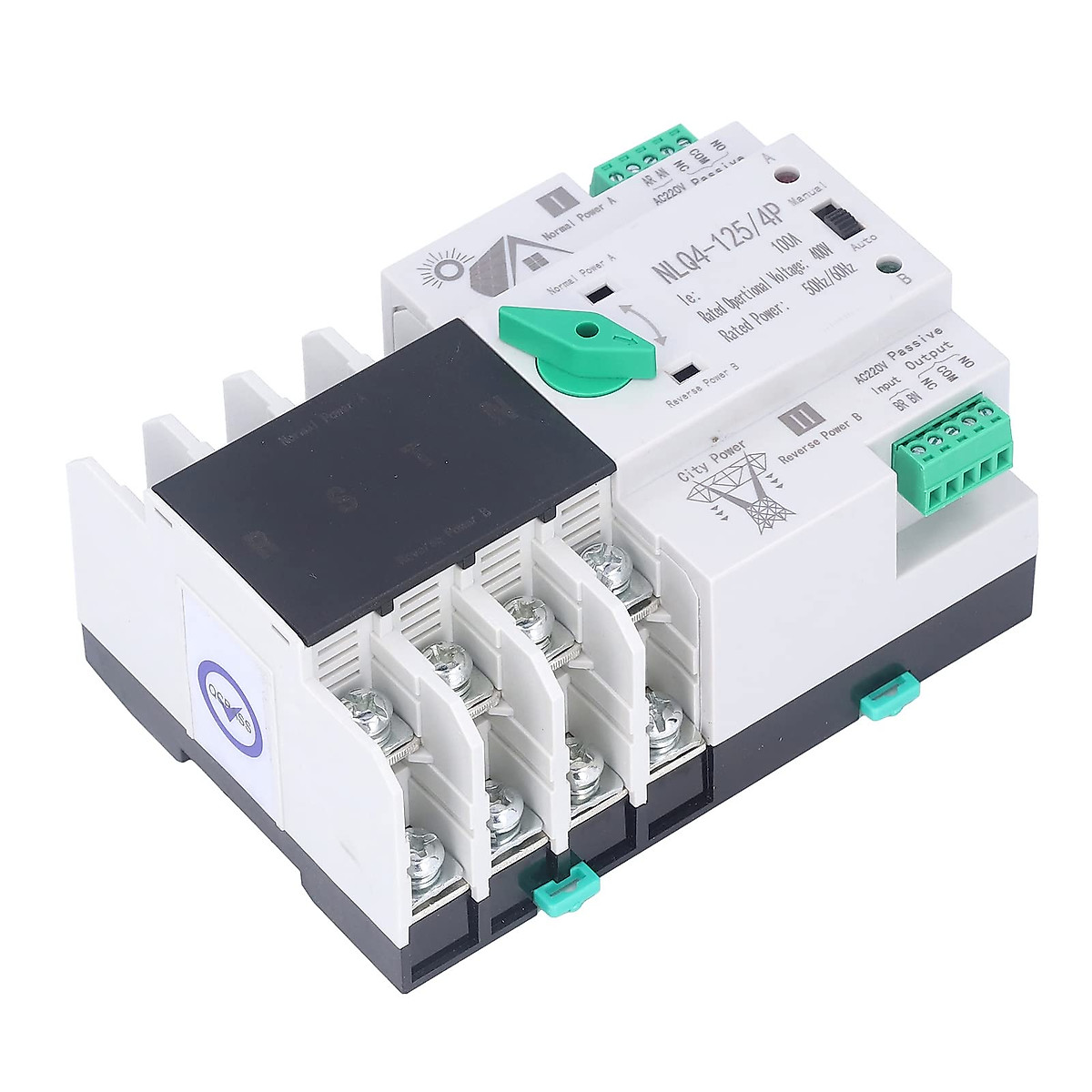 Dual Power Automatic Transfer Switch AC 400V 4P 100A ATS PC Automatic ...