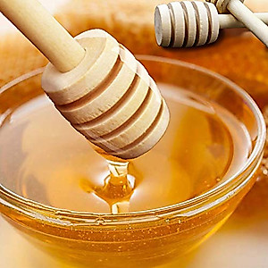 5 Pack 6 Inch Mini Wooden Honey Dipper Sticks Honey Dippers Jam Muddler Syrup Stirrer for Honey Jar Dispense Drizzle Honey