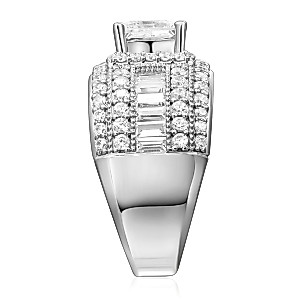 14k White Gold SOLID Wedding Engagement Ring - Size 4