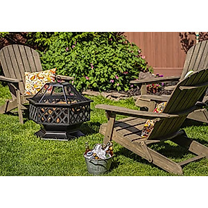 Endless Summer,WAD1377SP, Hex Shaped Outdoor Fire Bowl with Lattice, Oil Rubbed Bronze