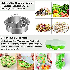 MIBOTE 98 Pcs Accessories Set for Instant Pot 5,6,8 Qt, 2 Steamer Baskets, Springform Pan, Egg Steamer Rack, Egg Bites Mold, Kitchen Tong, Silicone Pad, Oven Mitts, Cheat Sheet Magnet, and etc