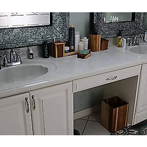 EcoDecors Eleganto 8 Piece Teak Wood Fully Assembled Bathroom Amenities Accessories Set in Natural Finish