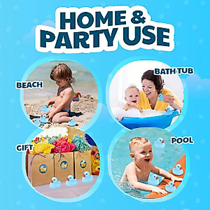 36 Pieces Classic Rubber Duck Bath Toys - No Holes BPA Free Floating Duckies for Boys Baby Shower, Party Favors, Kids Gifts (Blue)