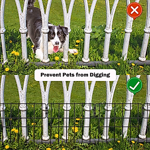 10 Pack Animal Barrier Fence, 17 Inch(H) X 10.8 Ft(L) No Dig Garden Decorative Fencing for Dog, Rabbits, Rustproof Metal Wire Panel Border for Ground Stakes, Outdoor Yard Landscape Patio