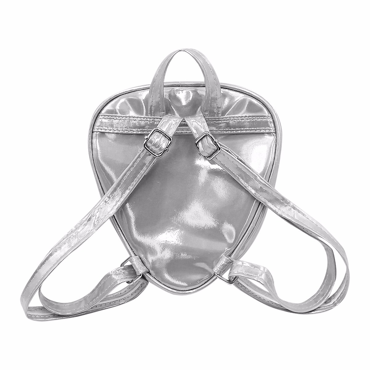 Aibearty Alien Backpack Holographic Triangle Rucksack Casual Bag (Silver 2)