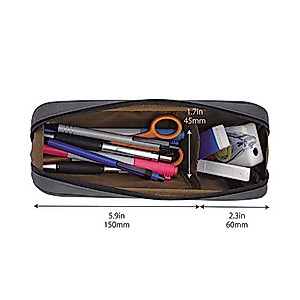 LIHITLAB Pen Case, 9.4 x 1.8 x 3 inches, Black (A7552-24)