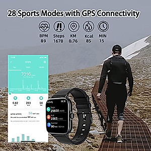 Smart Watch(Call Receive/Dial), Full Touch Screen SmartWatch for Android and iOS Phones Compatible Fitness Tracker with Heart Rate,Sleep,Blood Oxygen,Step Counter for Men Women