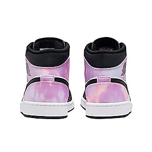 Nike Jordan Mens Air Jordan 1 Mid SE DM1200 001 Tie-Dye, Black/Bleached Coral-white, Size 11