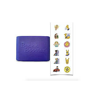 BPA-Free Car Seat Belt Buckle Booster - Raises and Stabilizes Your Receiver - Fun Kid Safety Sticker Gift (Tall (Pull Over Buckle), 1-Pack)
