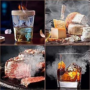 Cocktail Smoker Kit with Torch Whiskey Smoker Kit with 4 Flavors Wood Chips for Cocktails Whiskey Bourbon Cheese & Meats Gifts for Men Boyfriend Husband Dad (No Butane)