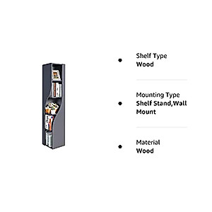 AOTIFARM Wall Corner Bookcase Tall Bookshelf Storage Organizer 5 Tiers Corner Shelf Stand Wood Display Storage Rack Home Furniture Natural Wood Ladder Shelf